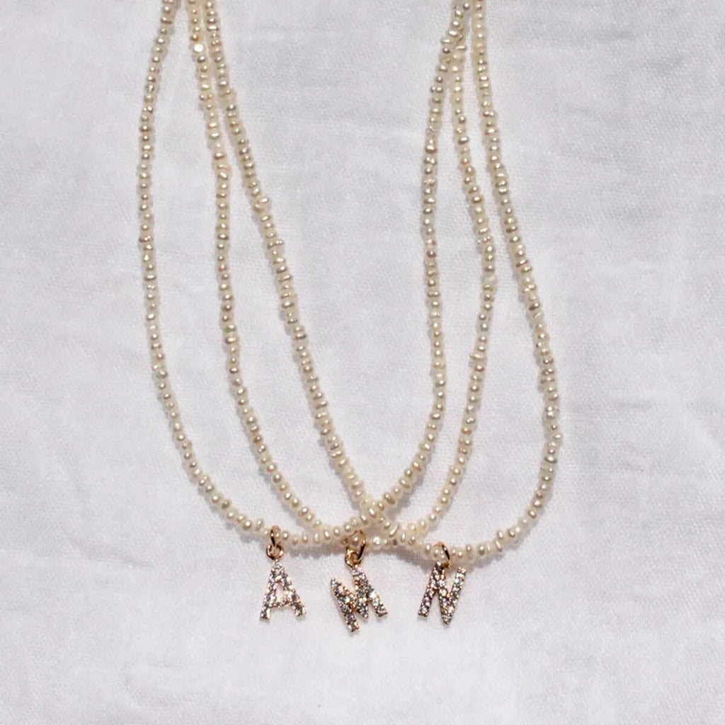 Shelly® Crystal Pearl Initial Choker – Louise Carter